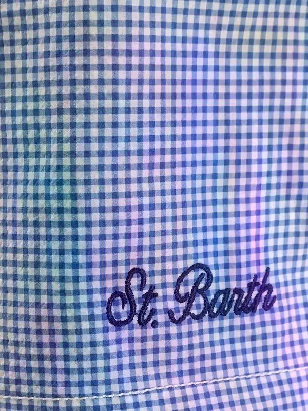 MC2 SAINT BARTH Gingham Check Swim Shorts - Blue
