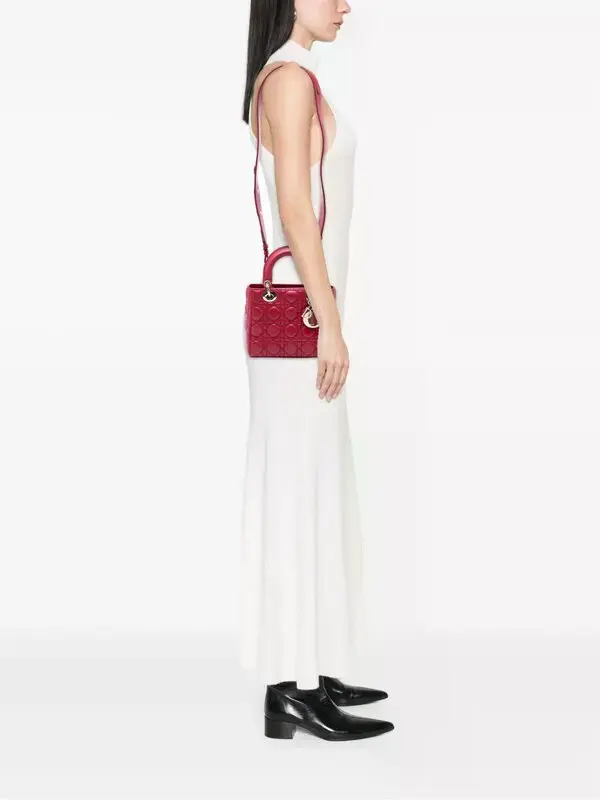 Dior 2017 Small Lambskin My Abcdior Lady Satchel - Red
