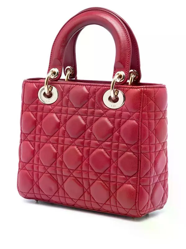 Dior 2017 Small Lambskin My Abcdior Lady Satchel - Red
