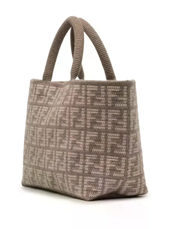 Fendi Large Zucca Cashmere Shopper Tote Bag - Brown