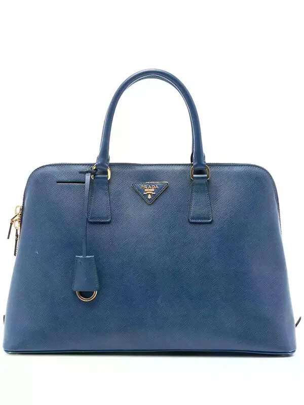 Prada Saffiano Lux Promenade Satchel - Blue