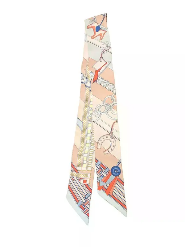 Hermès 20th Century Brides Et Gris Gris Silk Twilly Scarf Scarves - Neutrals