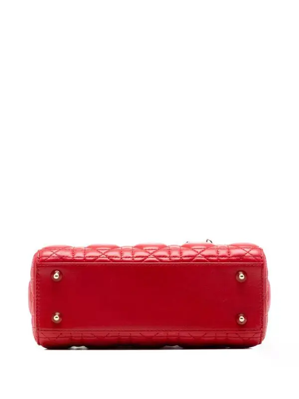 Dior 2017 Small Lambskin Cannage My Abcdior Lady Satchel - Red
