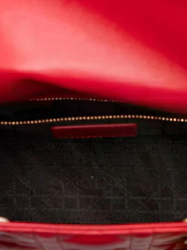 Dior 2017 Small Lambskin Cannage My Abcdior Lady Satchel - Red
