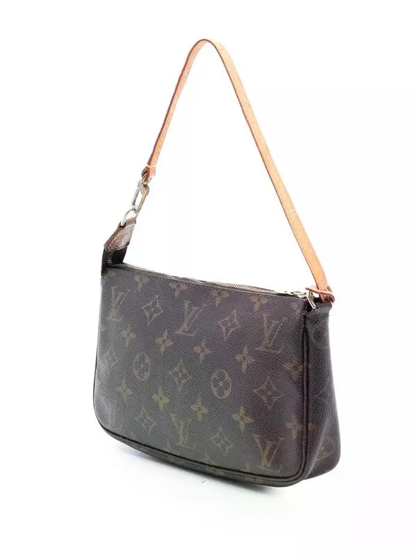 LOUIS VUITTON 2001 Monogram Pochette Accessoires Shoulder Bag - Brown