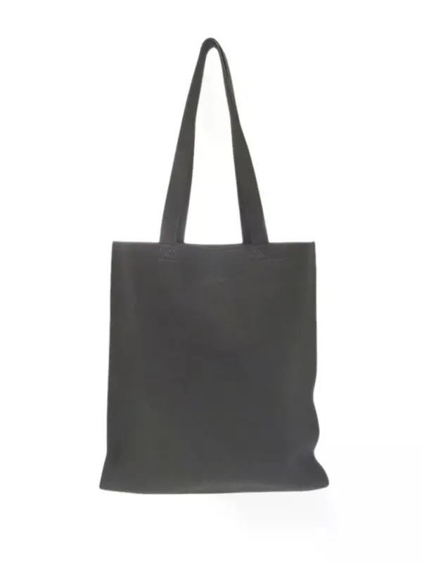Fendi Leather Roma Flat Tote Bag - Grey