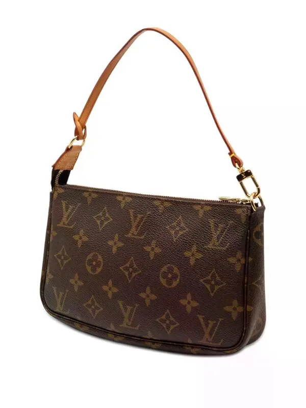 LOUIS VUITTON 2003 Monogram Pochette Accessoires Shoulder Bag - Brown