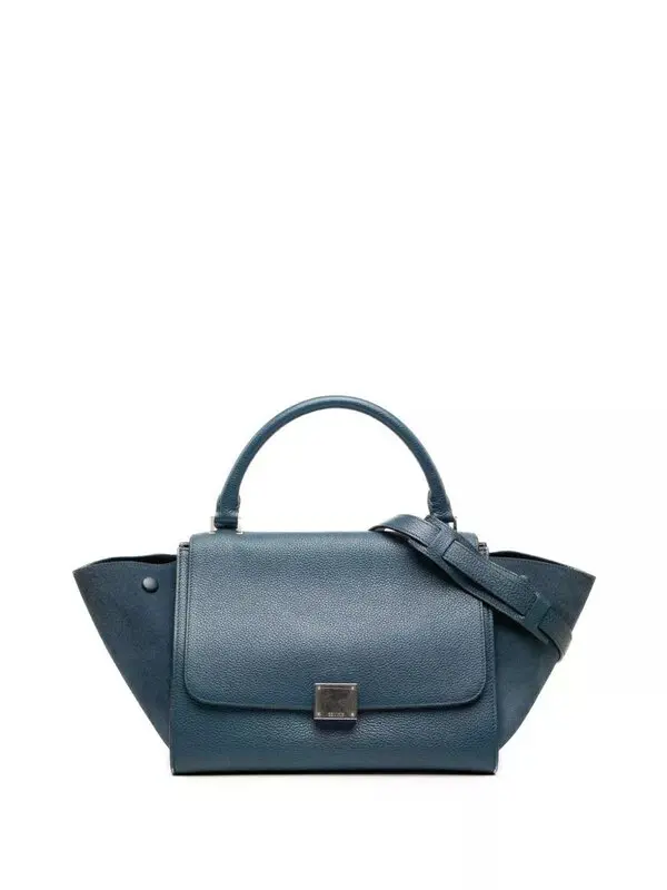 Celine 2000-2026 Small Leather Trapeze Satchel - Blue