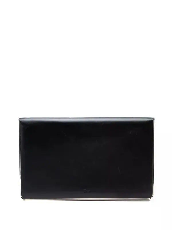 Dior 2003 Metal Trimmed Smooth Calfskin Clutch Bag - Black
