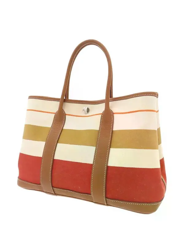 Hermès 2013 Toile And Negonda Striped Garden Party 30 Tote Bag - Neutrals