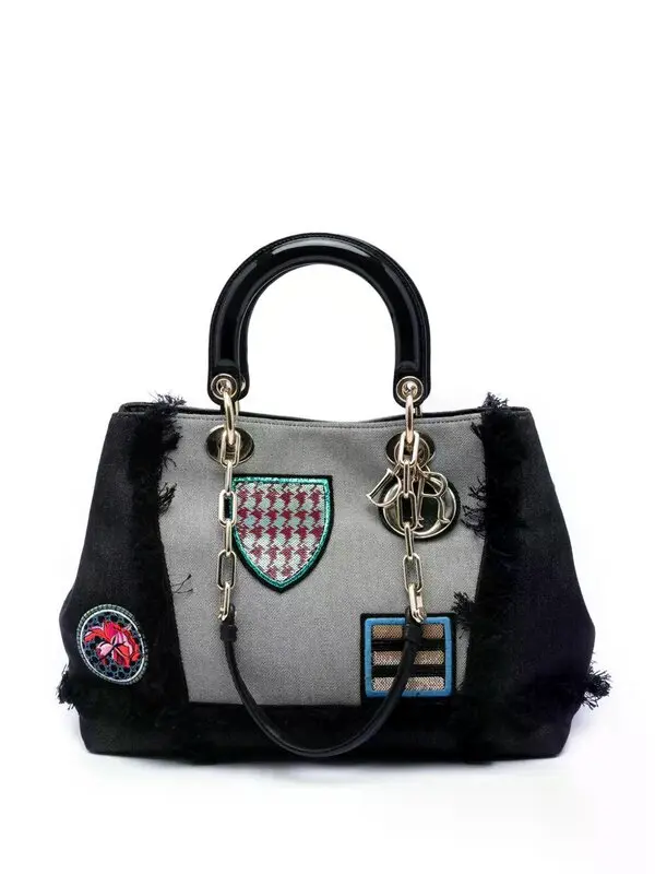 Dior 2015 Denim Patch D-light Satchel