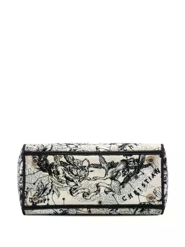 Dior 2021 Medium Zodiac Lady D-lite Satchel - White