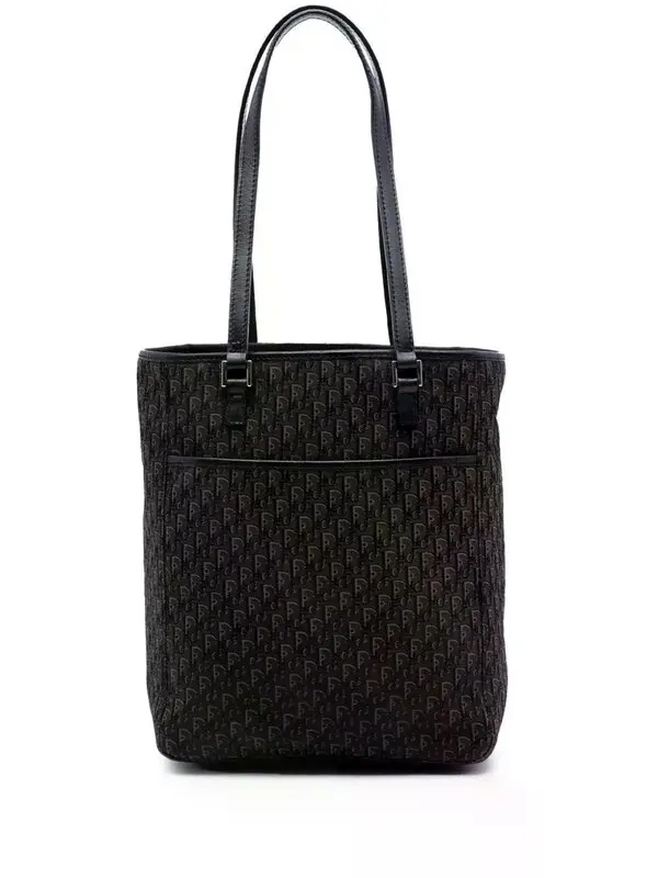 Dior 2003 Diorissimo Trotter Canvas Tote Bag - Black