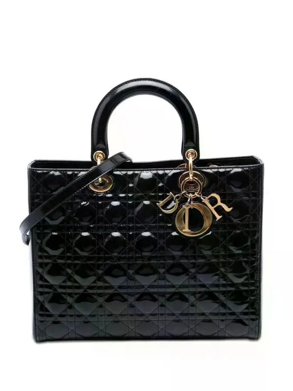 Dior Large Cannage Lady Satchel - Black
