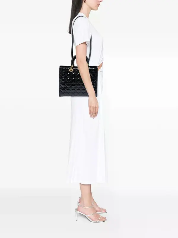 Dior Large Cannage Lady Satchel - Black