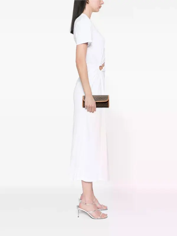Celine 20th Century Macadam Coated Canvas Clutch - Brown