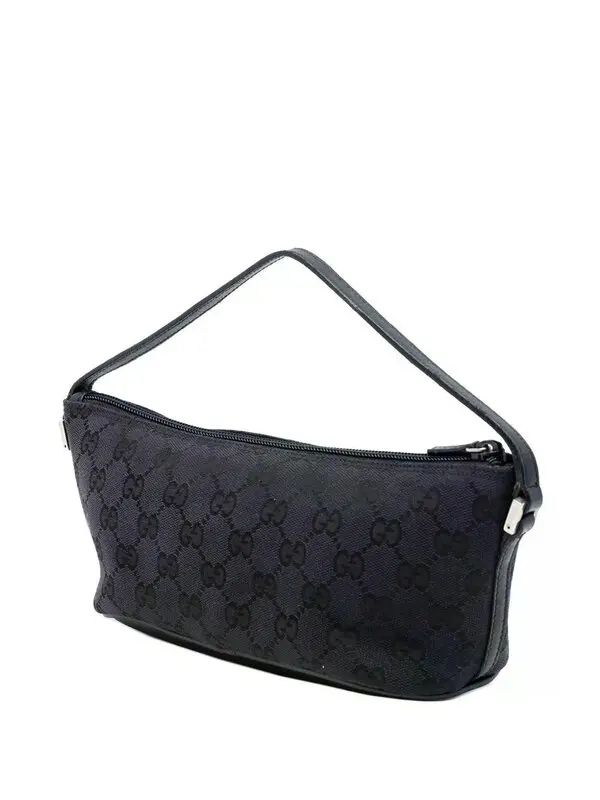 Gucci Gg Canvas Boat Shoulder Bag - Black
