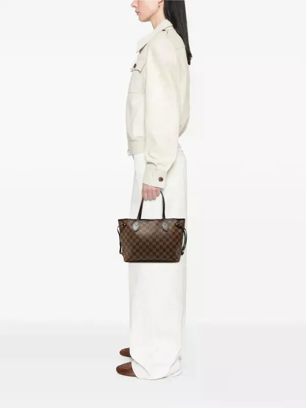 LOUIS VUITTON 2008 Damier Ebene Neverfull Pm Tote Bag - Brown