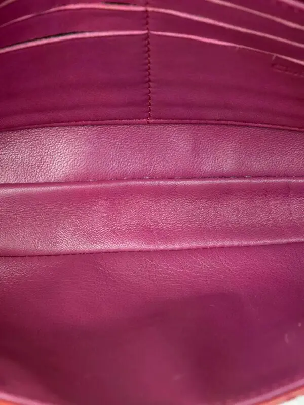 Dior 2011 Patent Cannage Lady Wallet On Chain - Red