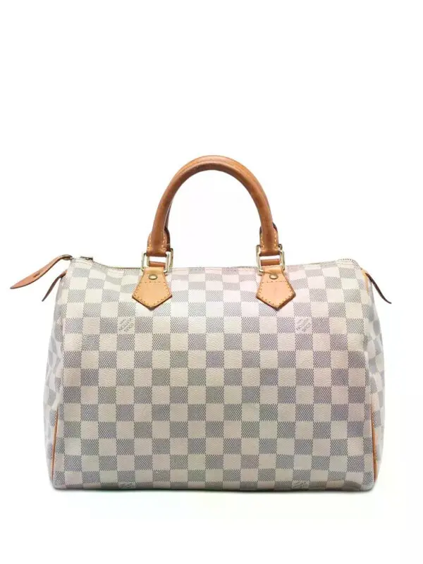 LOUIS VUITTON 2012 Damier Azur Speedy 30 Boston Bag - White