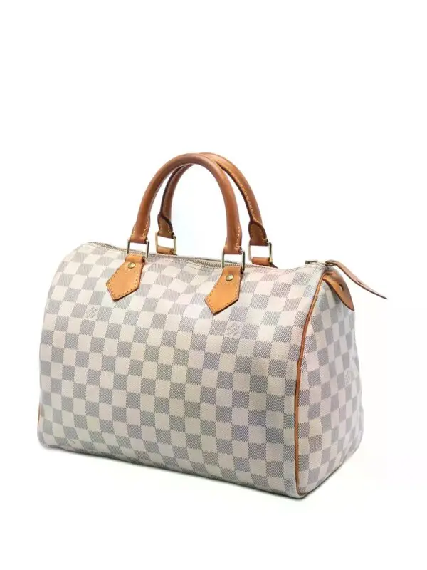 LOUIS VUITTON 2012 Damier Azur Speedy 30 Boston Bag - White