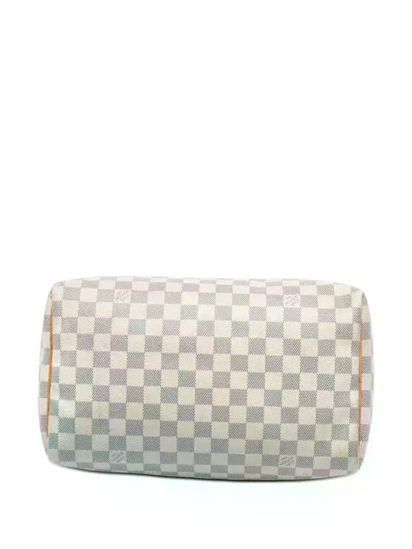 LOUIS VUITTON 2012 Damier Azur Speedy 30 Boston Bag - White
