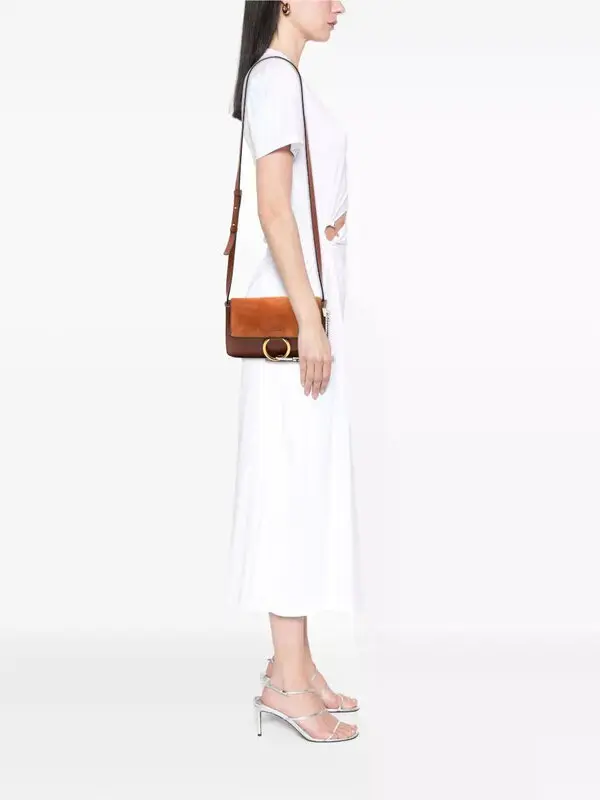 Chloé Small Suede And Calfskin Faye Crossbody Bag - Brown