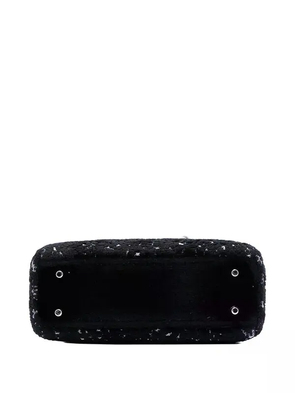 Dior 2014 Mini Fabric Lame Lady Satchel - Black