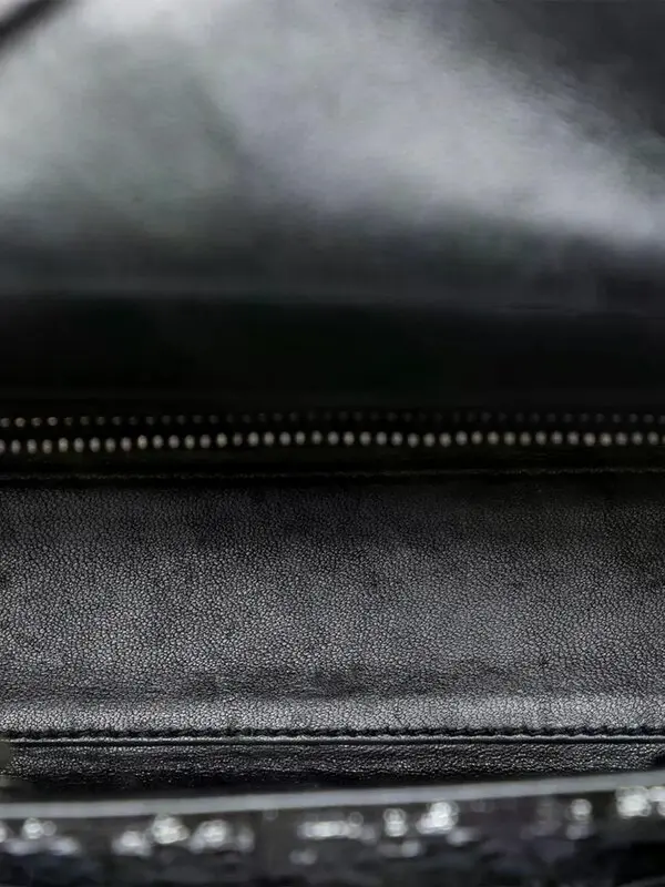 Dior 2014 Mini Fabric Lame Lady Satchel - Black