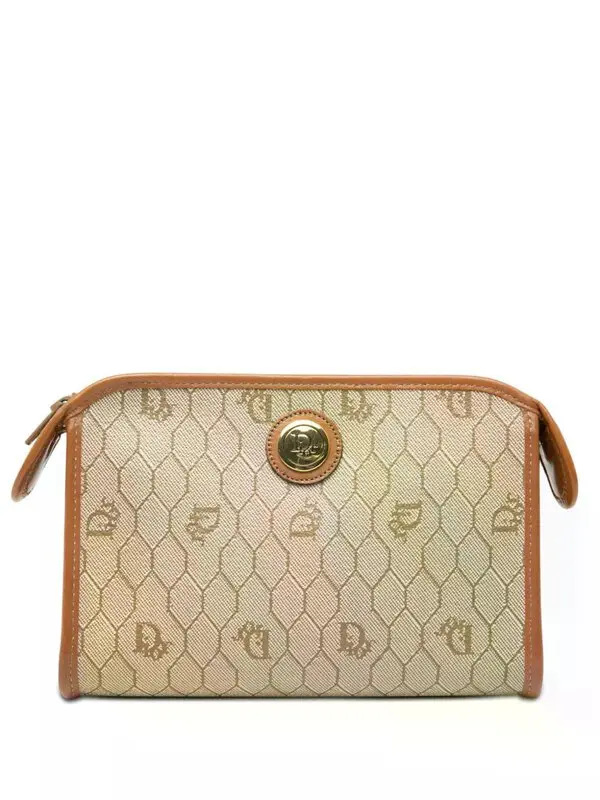 Dior 20th Century Honeycomb Coated Canvas Pouch