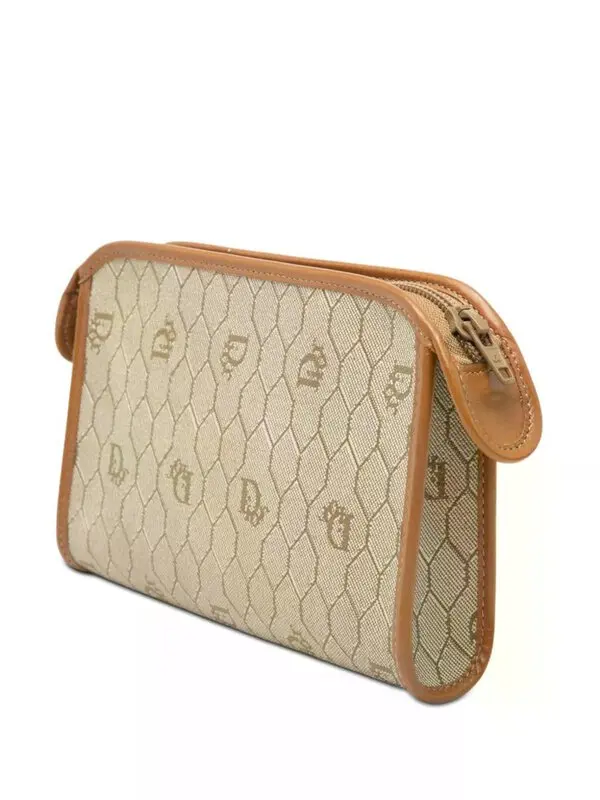 Dior 20th Century Honeycomb Coated Canvas Pouch
