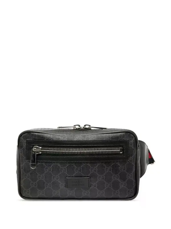Gucci Gg Supreme Web Belt Bag - Black