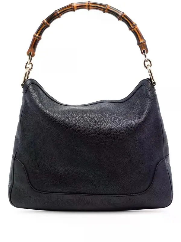 Gucci Calfskin Bamboo Diana Satchel - Black