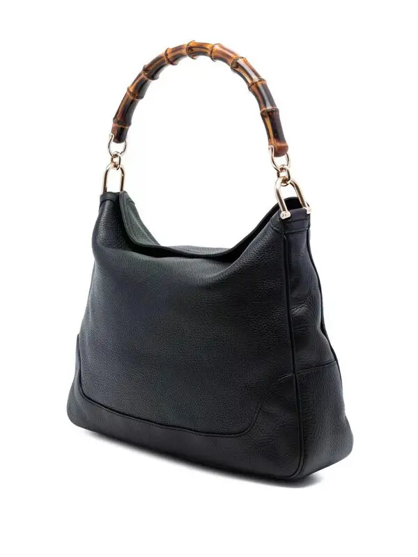 Gucci Calfskin Bamboo Diana Satchel - Black