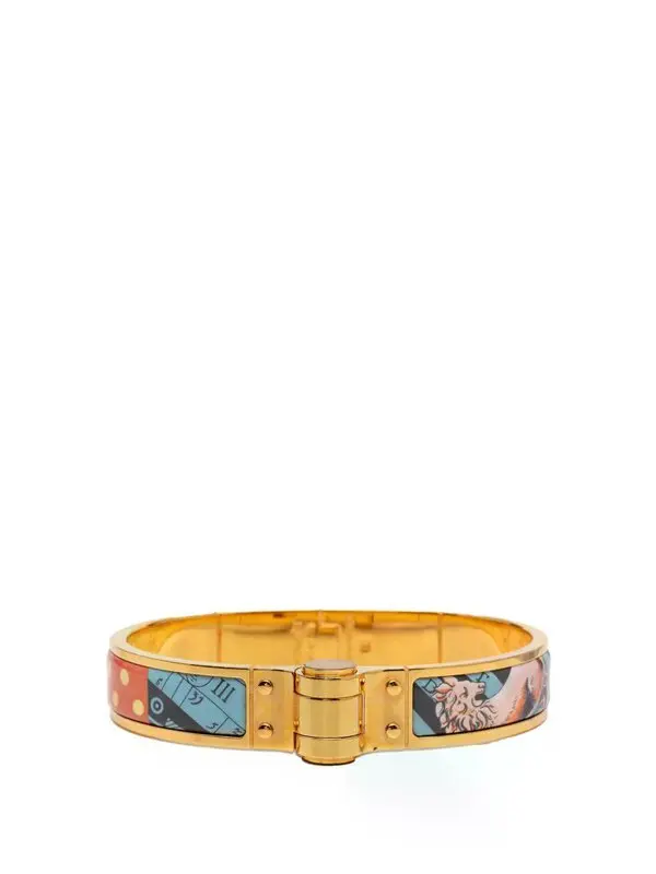 Hermès Enamel Charniere Hinge Bracelet Pm - Blue