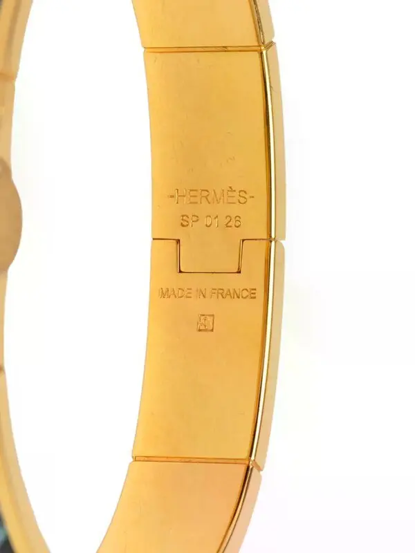 Hermès Enamel Charniere Hinge Bracelet Pm - Blue