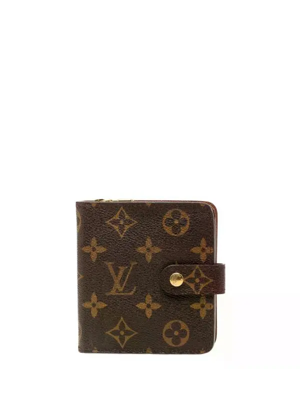 LOUIS VUITTON 2004 Monogram Compact Zippy Wallet Small Wallets - Brown