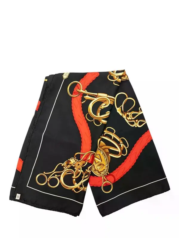 Hermès 2010-2026 Lift Profile Silk Scarf Scarves - Black