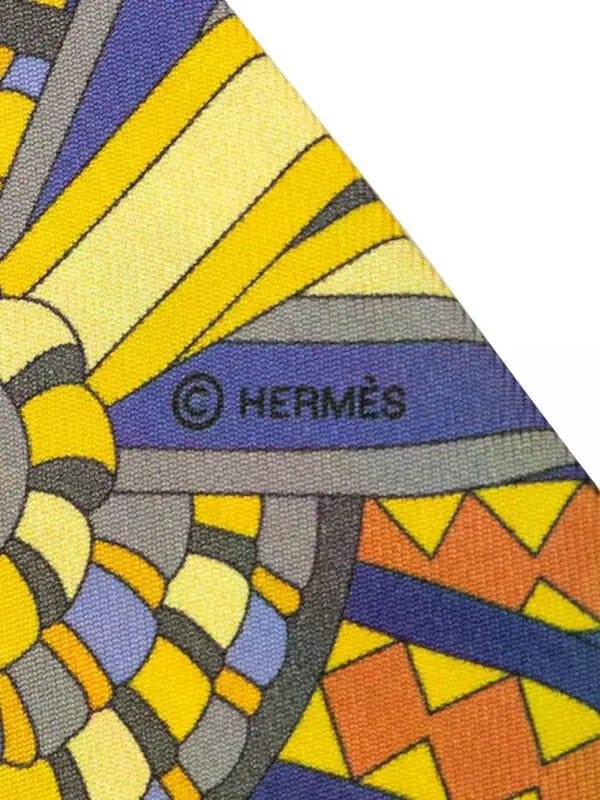 Hermès 2010-2026 Les Flots Du Cheval Silk Twilly Scarf Scarves - Blue