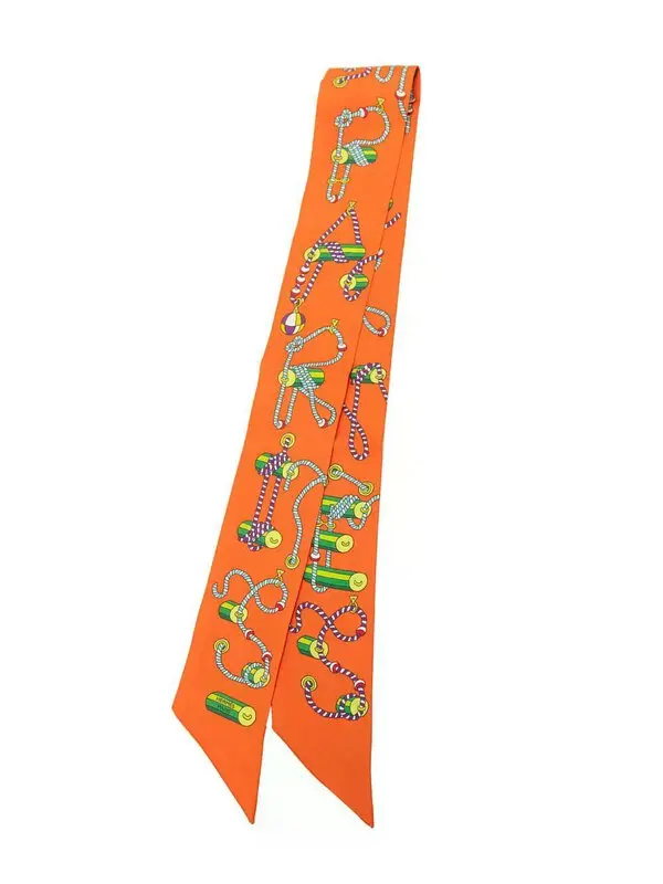Hermès 2000-2020 Cordages Silk Twilly Scarf Scarves - Orange