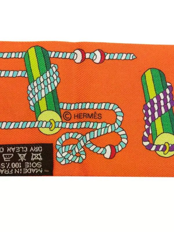 Hermès 2000-2020 Cordages Silk Twilly Scarf Scarves