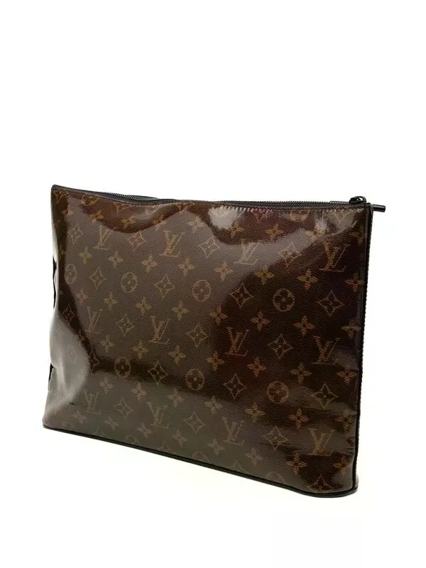 LOUIS VUITTON 2018 Monogram Glaze Pochette Cosmos Clutch - Brown