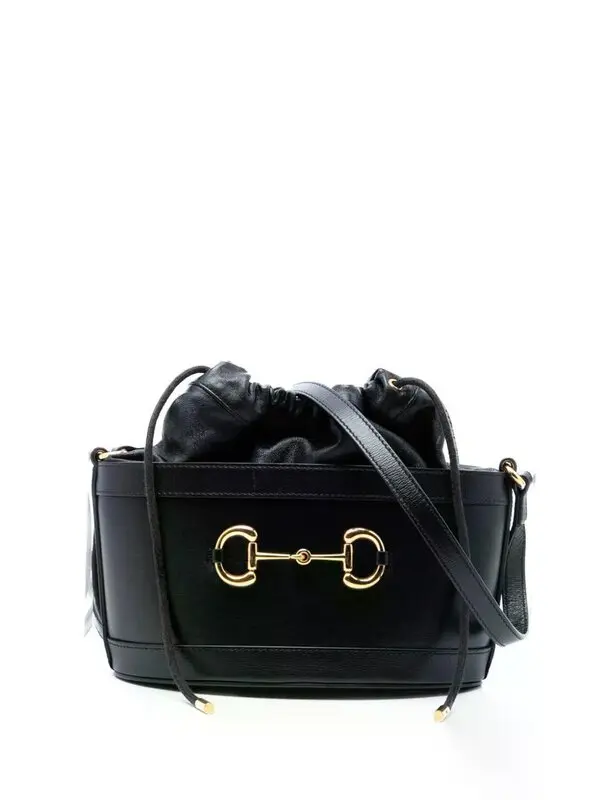 Gucci 1955 Horsebit Leather Bucket Bag - Black