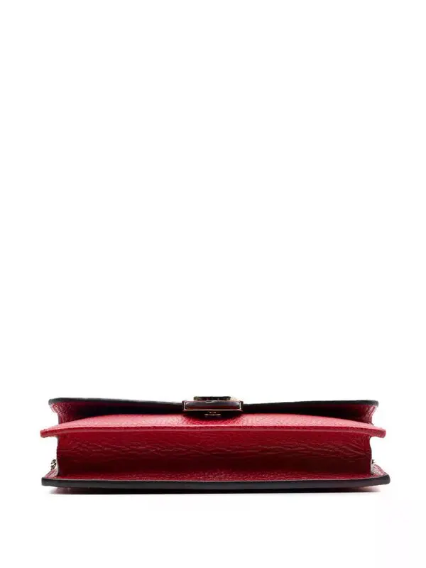 Gucci 2000-2015 Leather Interlocking G Dollar Wallet On Chain Crossbody Bag - Red