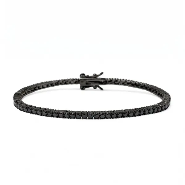 NIALAYA JEWELRY Tennis Bracelet With Cubic Zirconia - Black