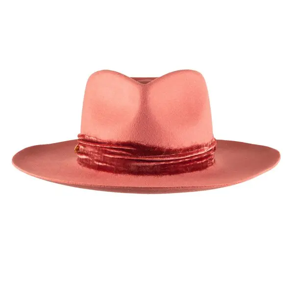 SHADED THE LABEL Hendra Velvet Fedora Hat - Pink