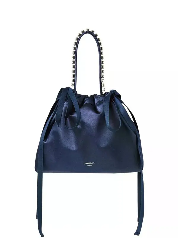 JIMMY CHOO Mini Crystal Drawstring Top-handle Shoulder Bag