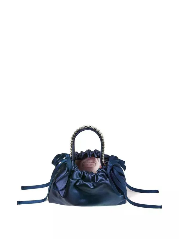 JIMMY CHOO Mini Crystal Drawstring Top-handle Shoulder Bag