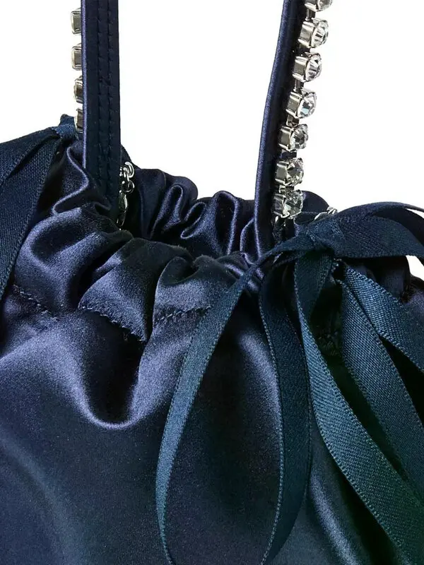 JIMMY CHOO Mini Crystal Drawstring Top-handle Shoulder Bag