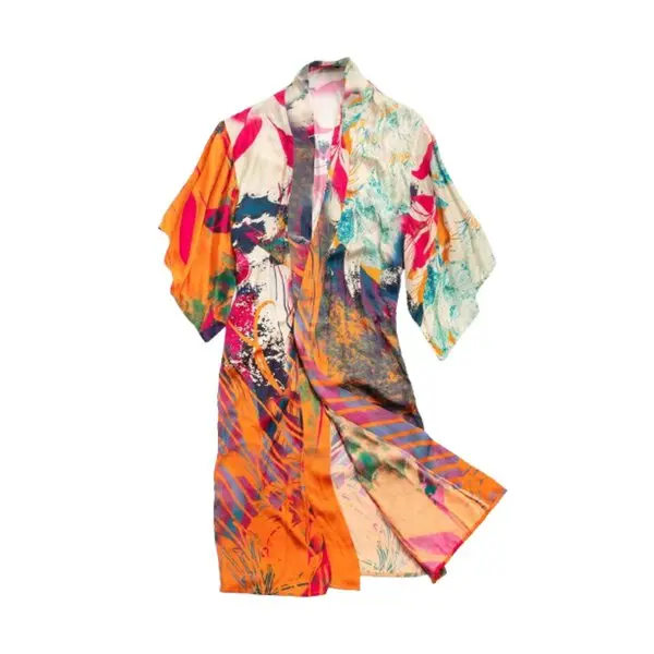 Saachi Abstract Summer Ulta Kimono - Orange